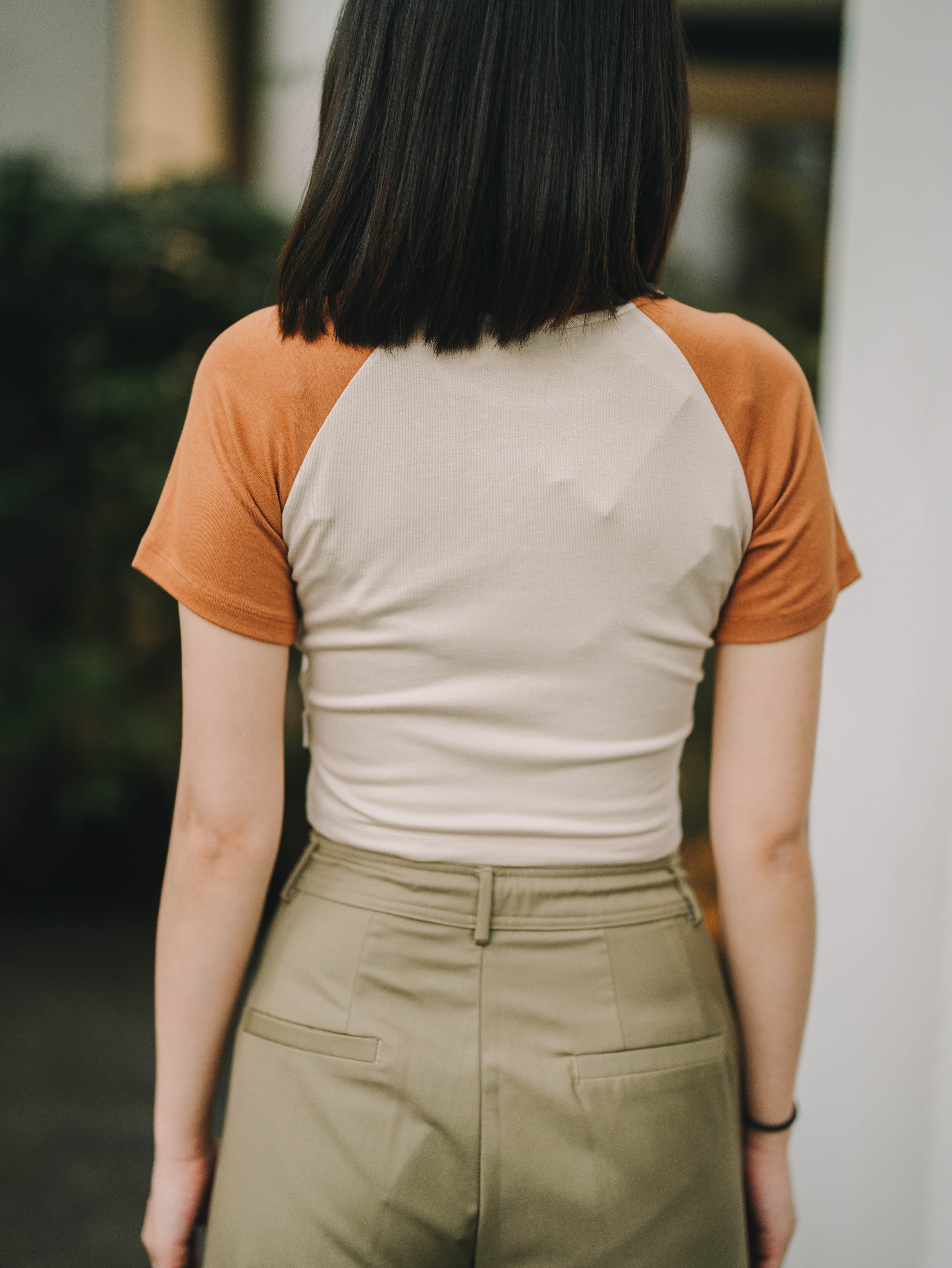 Logo Print Cropped Raglan T-shirt