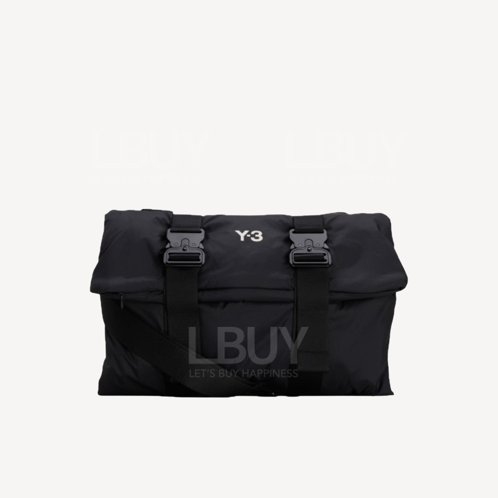 Y-3-Y-3 White Logo Convertible Crossbody Bag Black IR5775